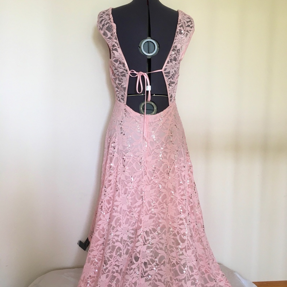 Stunning Pink Fishtail Prom Dress - Gem